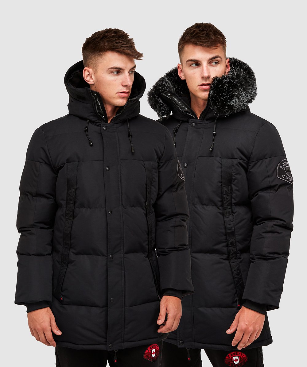Zavetti Canada Aylmer Long Puffer Parka Jacket Black Zavetti