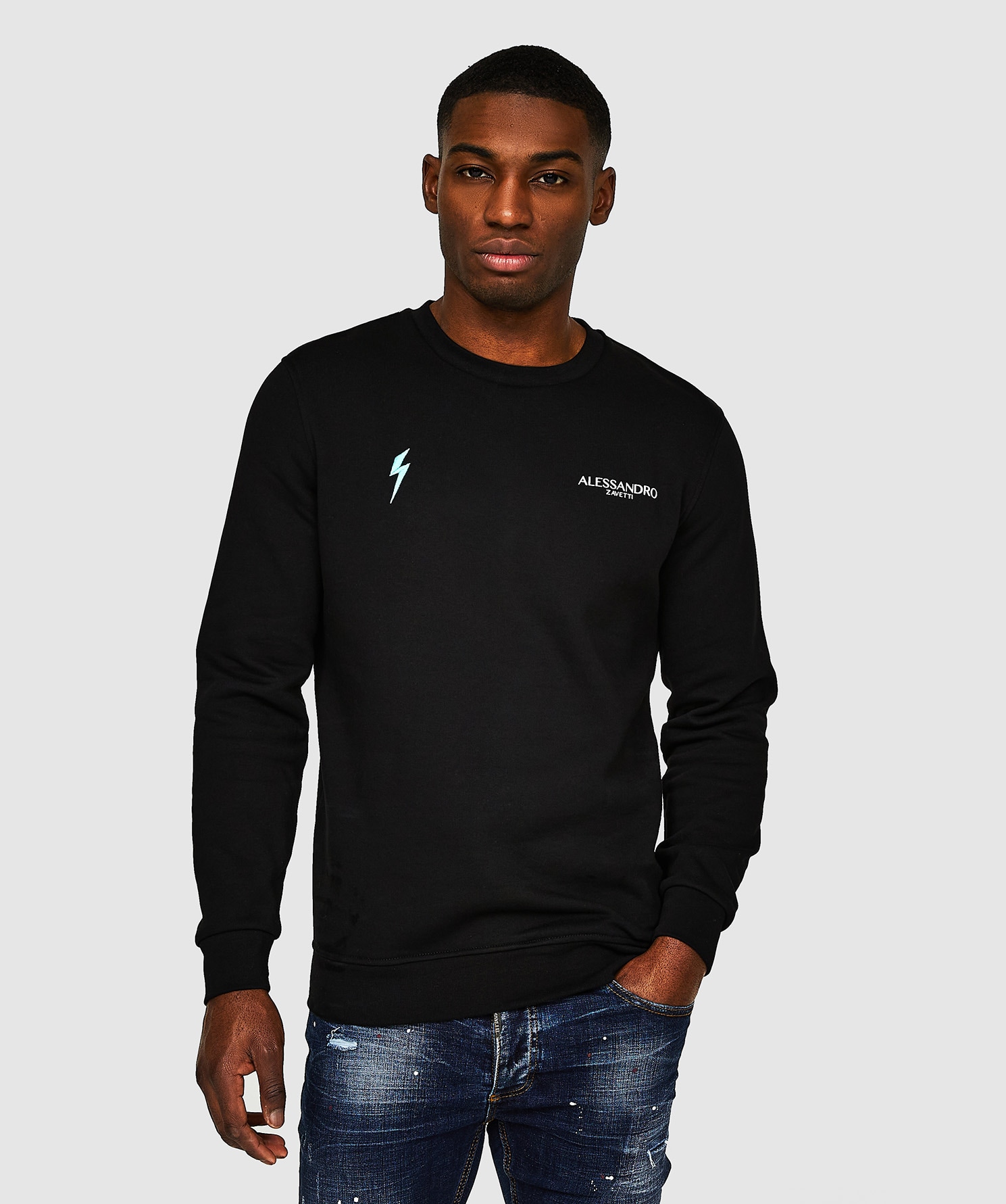 Alessandro Zavetti Aztec Beam Back Logo Sweatshirt | Jet Black | Zavetti