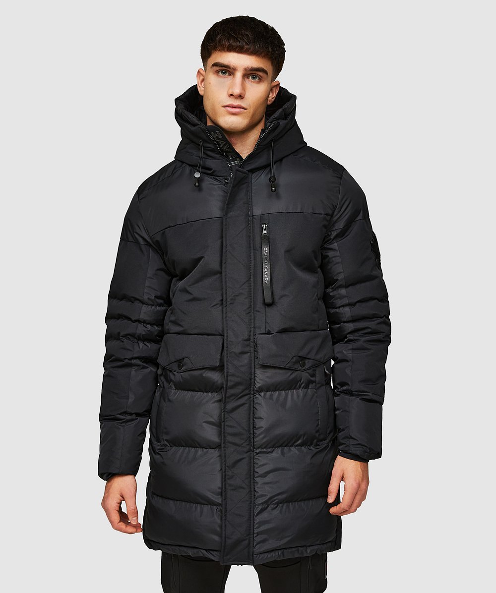 Zavetti Canada Sarillon 2.0 Longline Puffer Parka Jacket | Jet Black ...