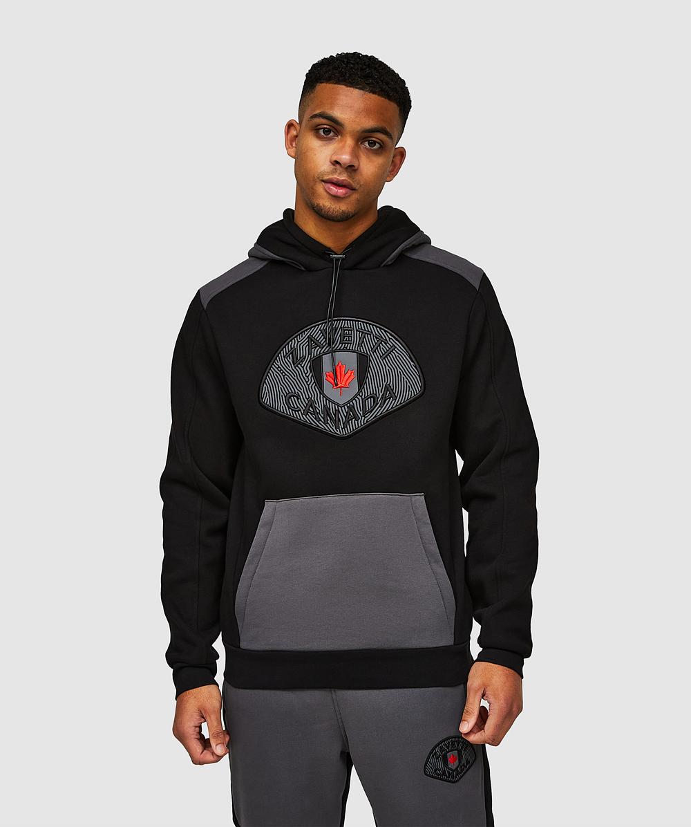 Zavetti Canada Boncini Twotone Overhead Hoodie | Jet Black / Asphalt ...