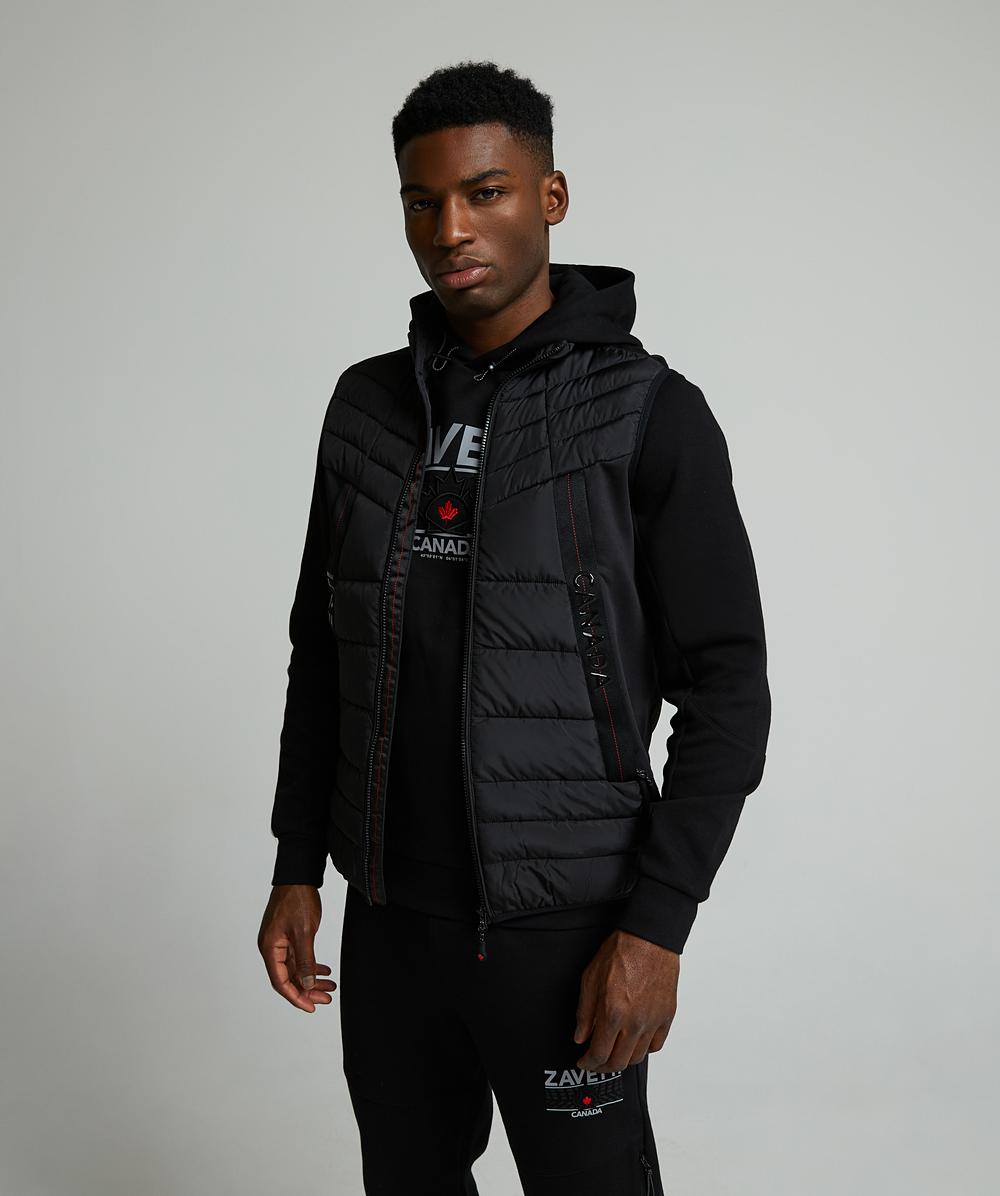 Zavetti Canada Lazino Hybrid Gilet | Jet Black | Zavetti
