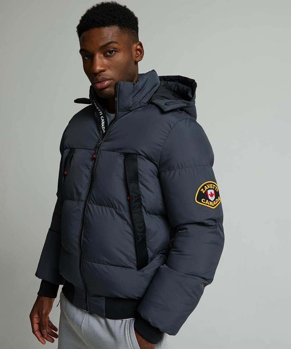 Zavetti Canada Benetto Puffer Bomber Jacket | Asphalt / Jet Black | Zavetti