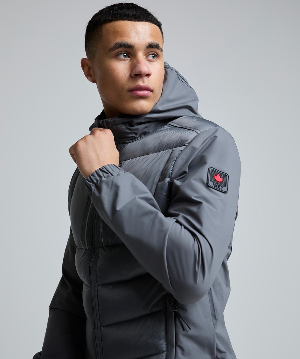 Zavetti Canada Arosio Hybrid Full Zip Hoodie | Lava Smoke | Zavetti