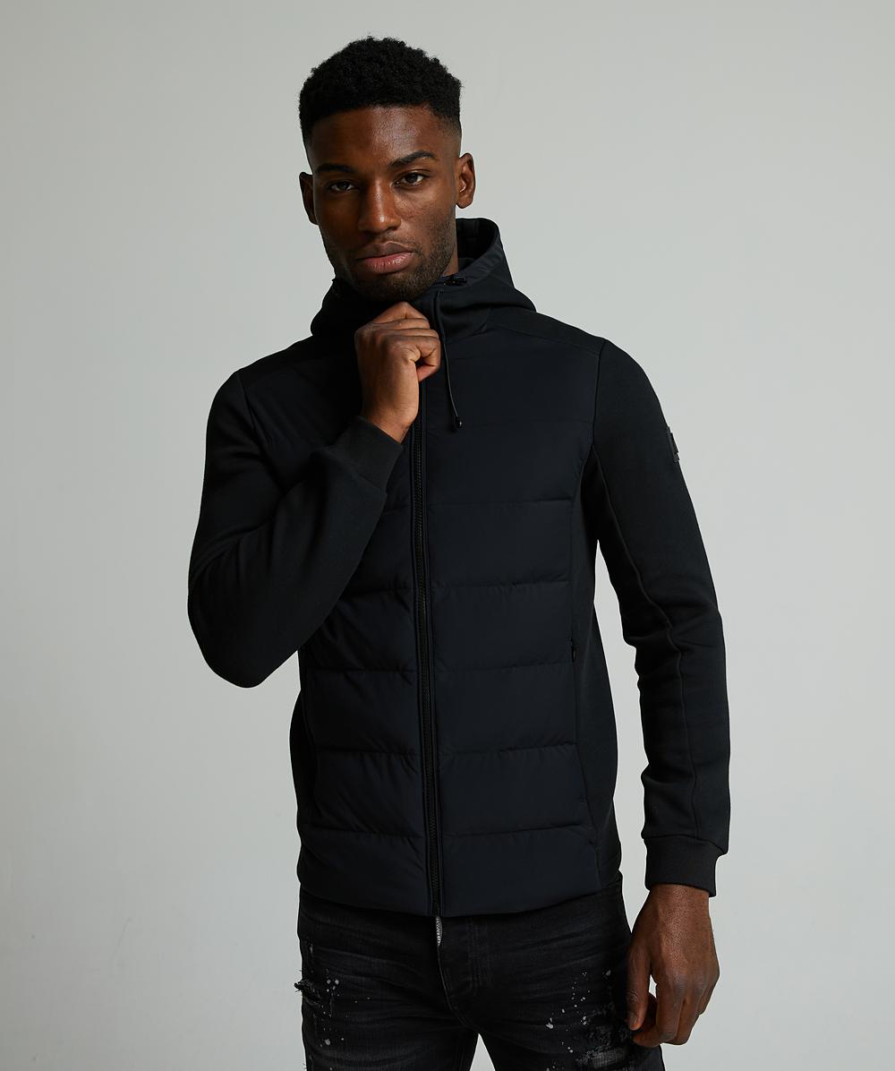 Alessandro Zavetti Collovati Hooded Hybrid Jacket | Jet Black | Zavetti