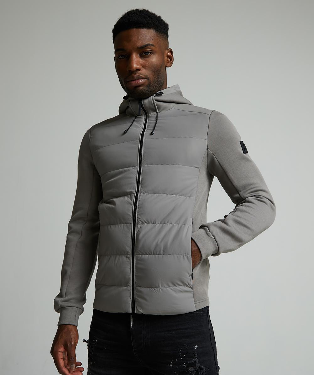 Alessandro Zavetti Collovati Hodded Hybrid Jacket | Brushed Nickel ...