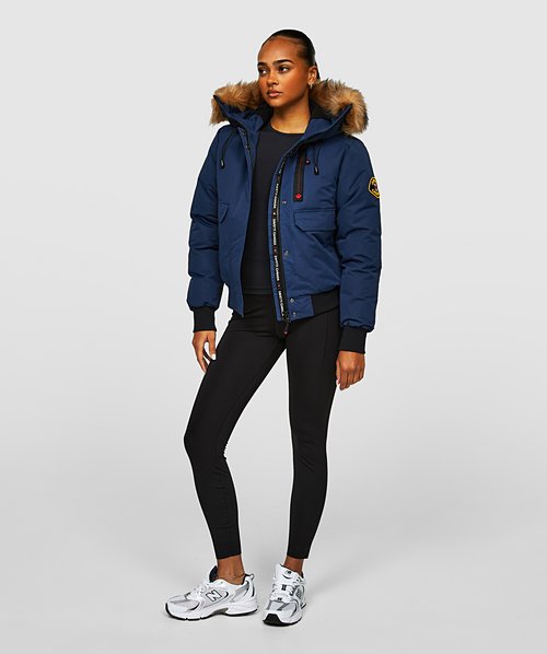 Hooded bomber jacket womens store
